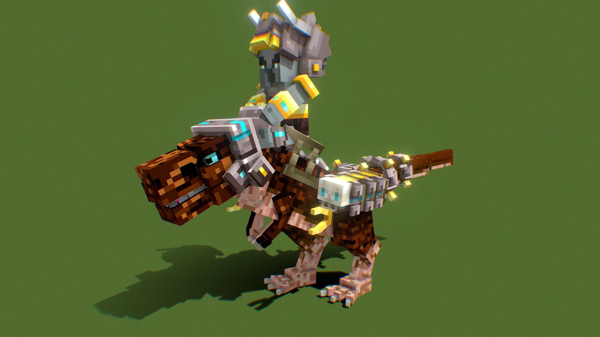 Blockbench - Jungle Pillager Armored Raptor - 3D model by MexBot.Arts [fd95634] - Sketchfab
