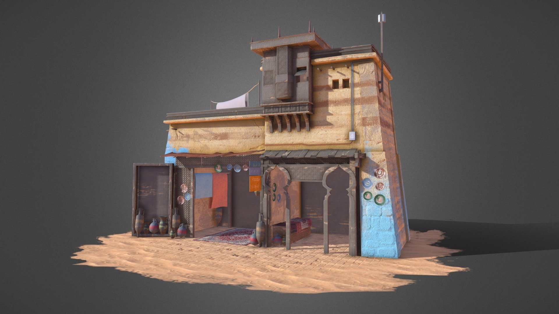 Moroccan house 3D - 3D model by leolab [fda1439] - Sketchfab