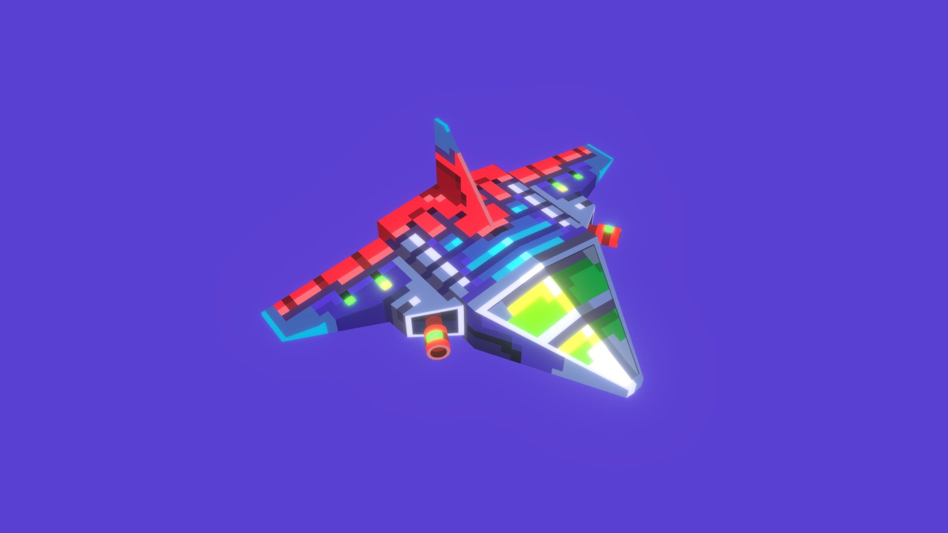 Pixel Space Ship - Download Free 3D model by Bucky (@Buckybitboy ...