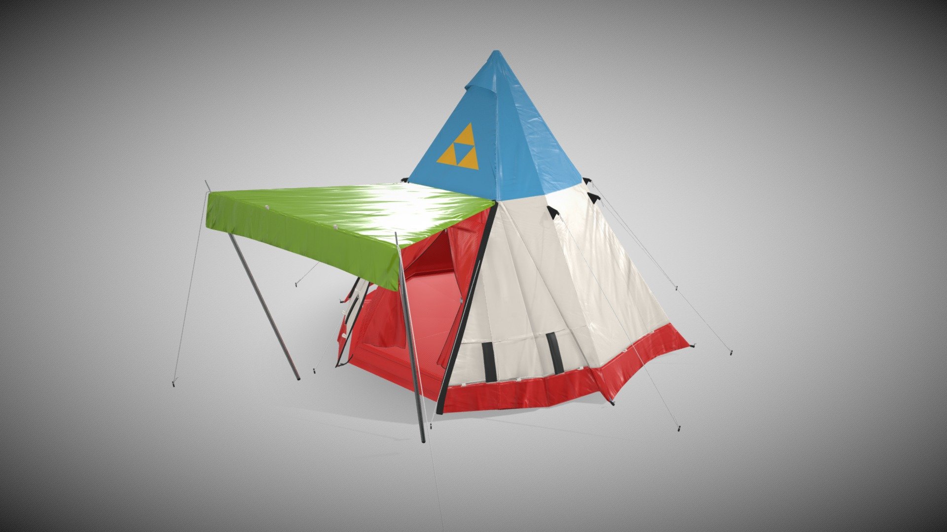 Canvas Pyramid Tent - 3D model by Black Or Grey (@itsblackorgrey ...