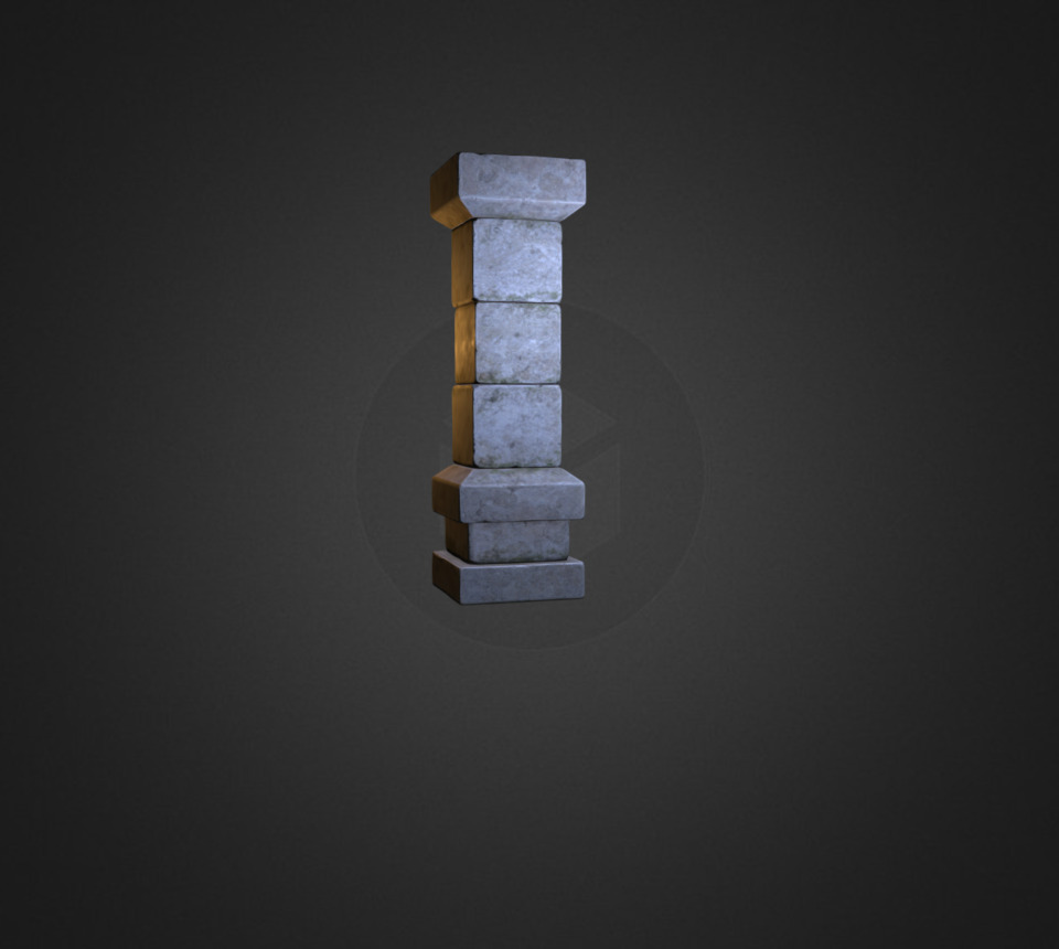 Stone Pillar (Dungeon Assets) - 3D model by Łukasz Król (@luki251 ...