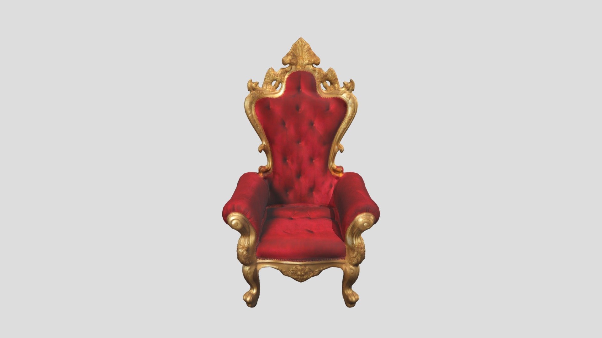 a red and gold throne chair - 3D model by aceofspadeur69 [fdcaa26 ...