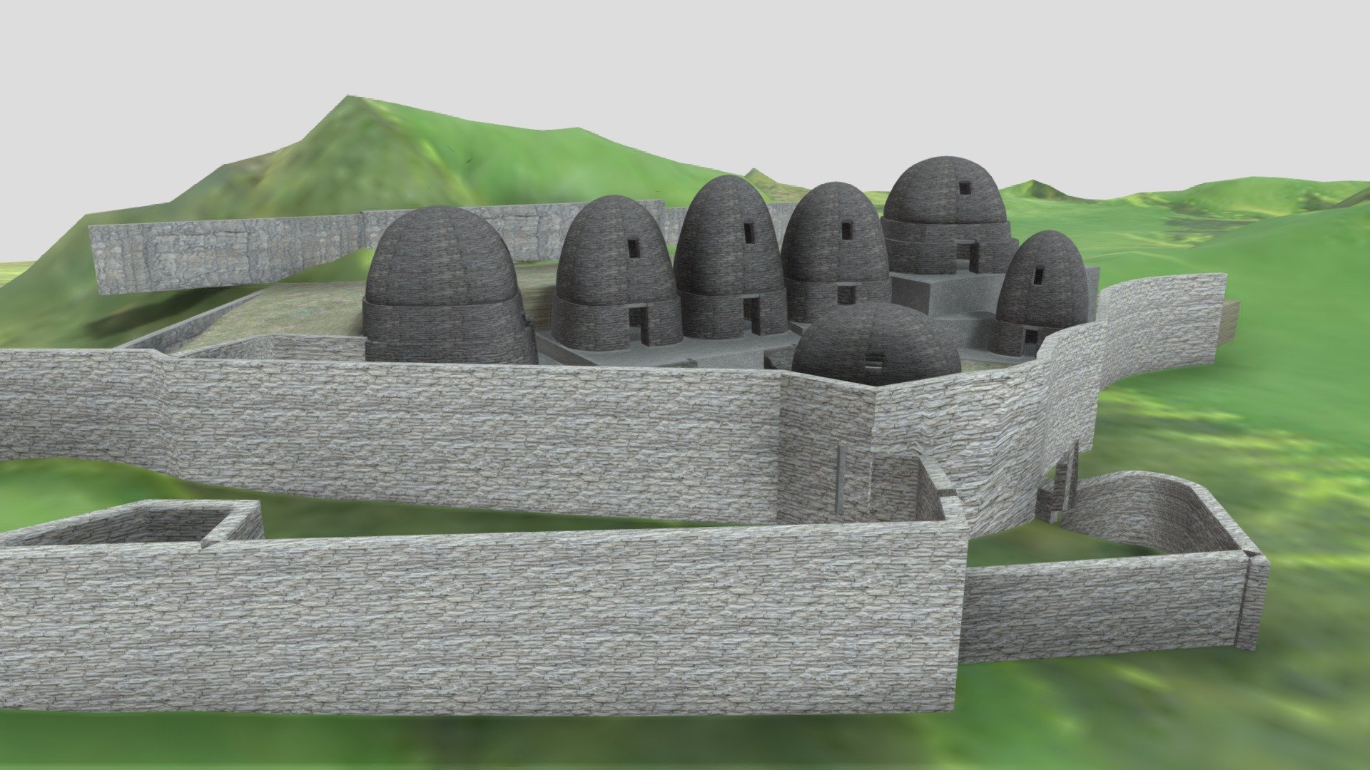 Skellig-beehiveHut(Slope Scene)FLATTENED-Nov - 3D model by Virtual Teic ...