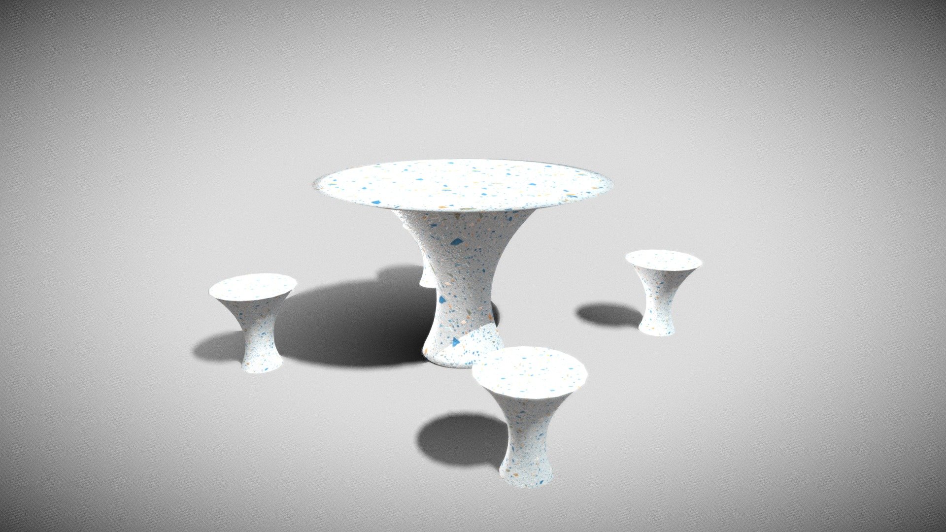 Basic modern rounded table and stall set - Download Free 3D model by ...