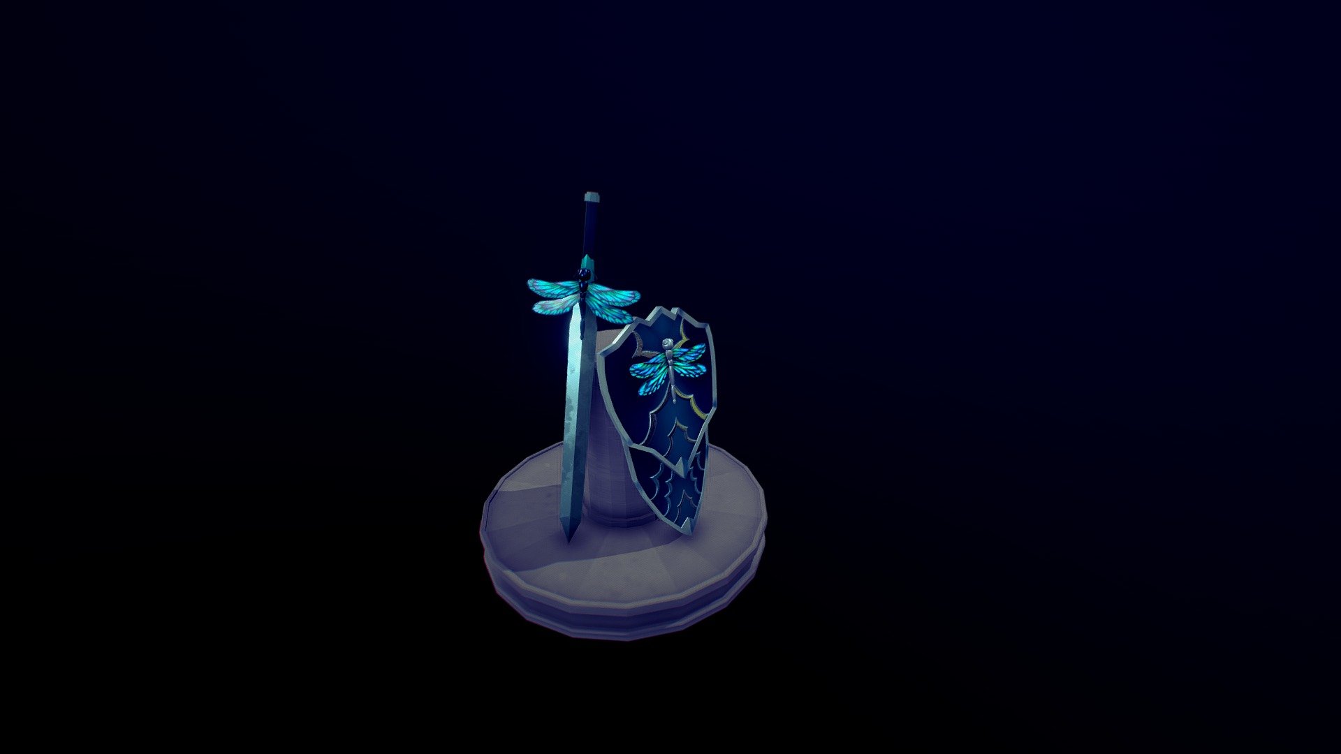 Dragonfly Sword & Shield - 3D model by Gwiblet [fdd7c61] - Sketchfab