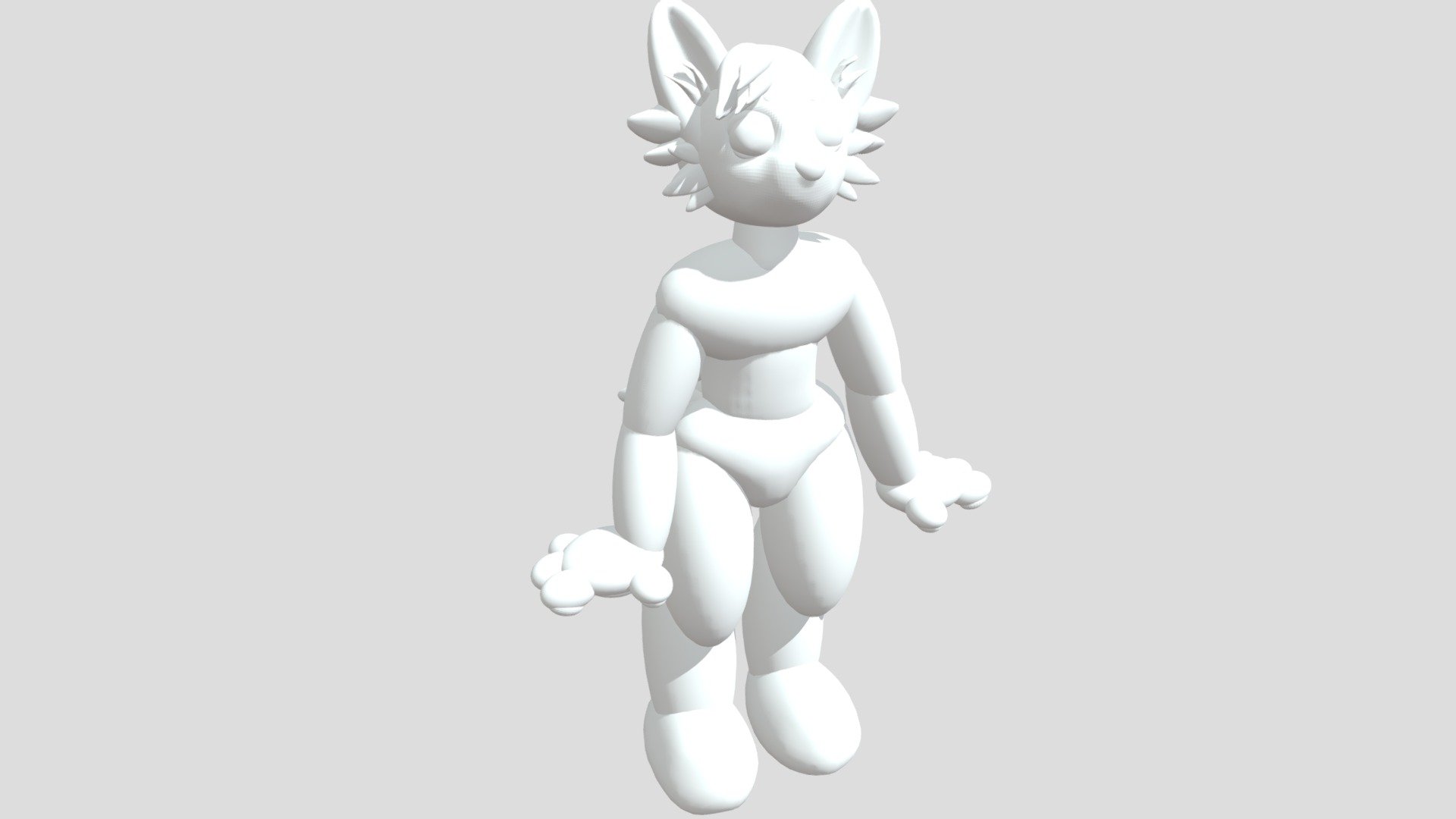 Second Ever Model - Anthro Kitty - Download Free 3D model by ...