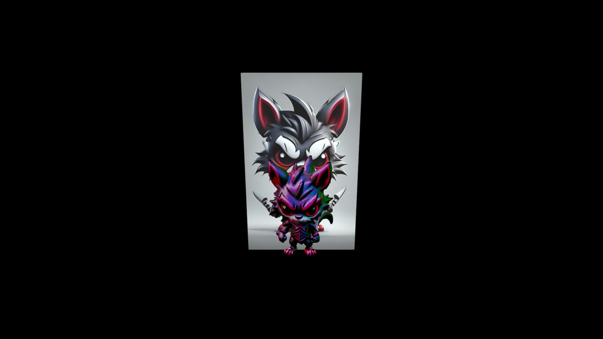 "Chibi Wolf with Two Swords" A chibi-style wo - Download Free 3D model ...