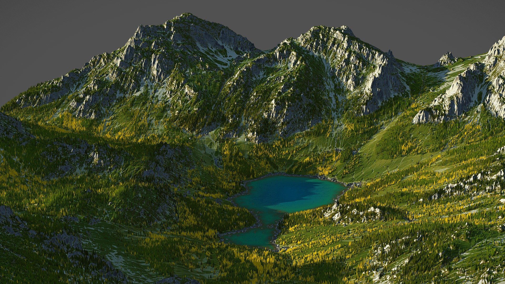 Autumn Lake Landscape - (World Machine) (1) - Buy Royalty Free 3D model ...