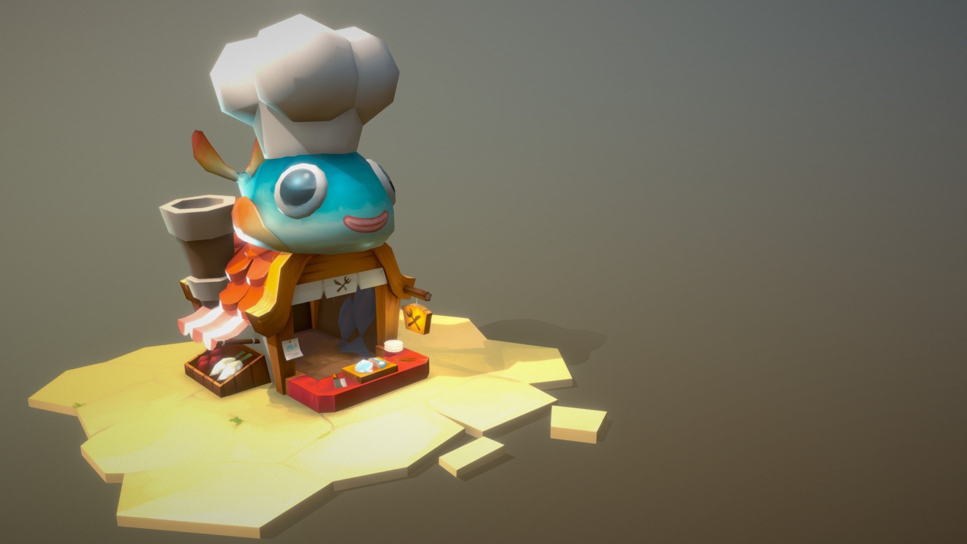 Fish shop building - Download Free 3D model by Hanna_S (@Hanna_Silva ...