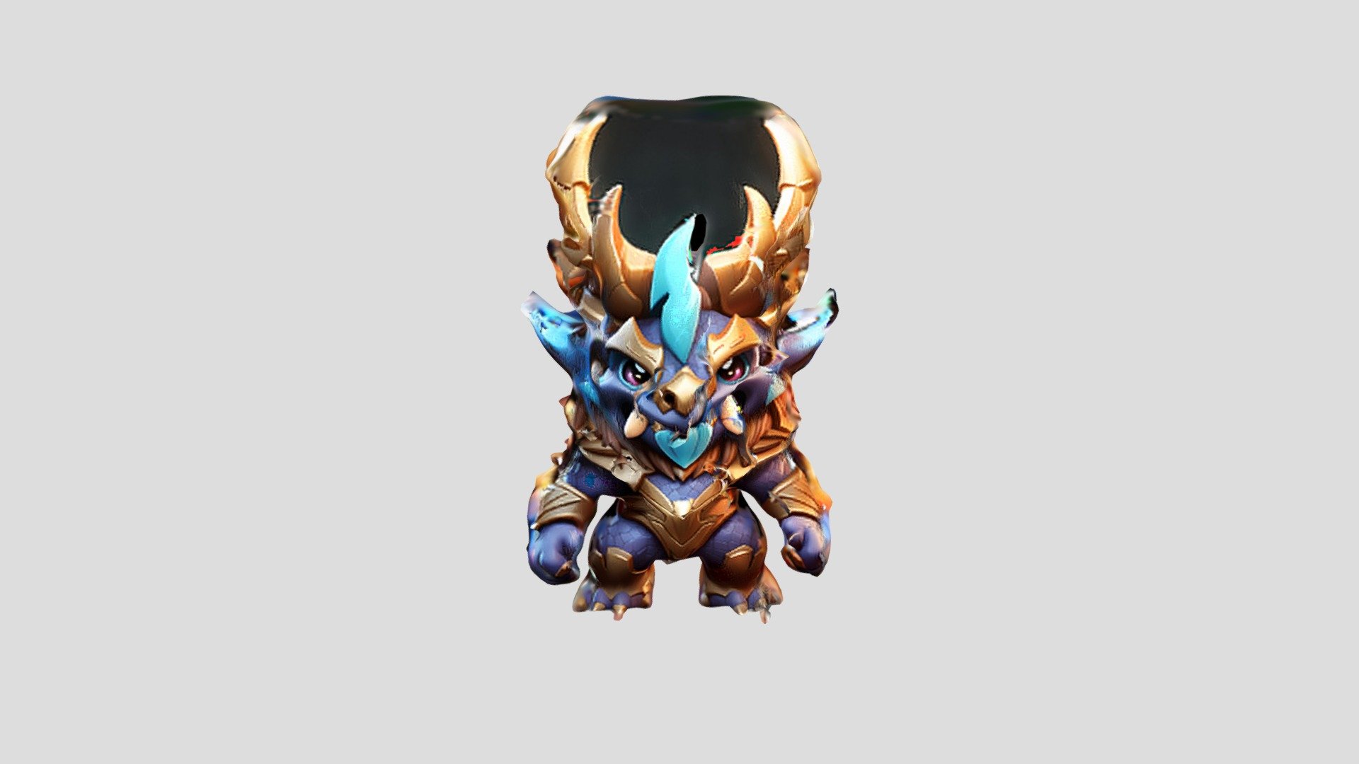 Blue and Gold Dragon Mini Figure on Black Backg - Download Free 3D ...