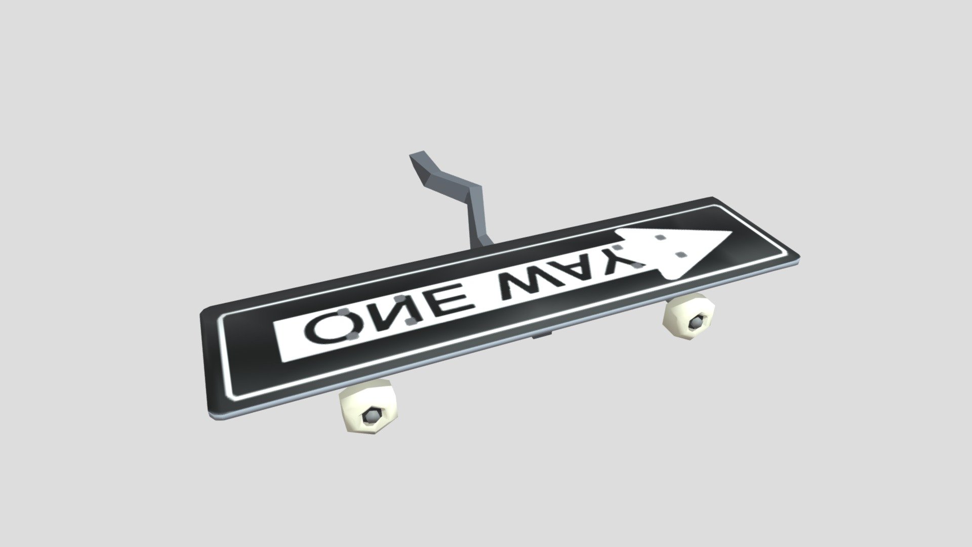 One way sign Skateboard - 3D model by bitsofcardboard [fde686a] - Sketchfab