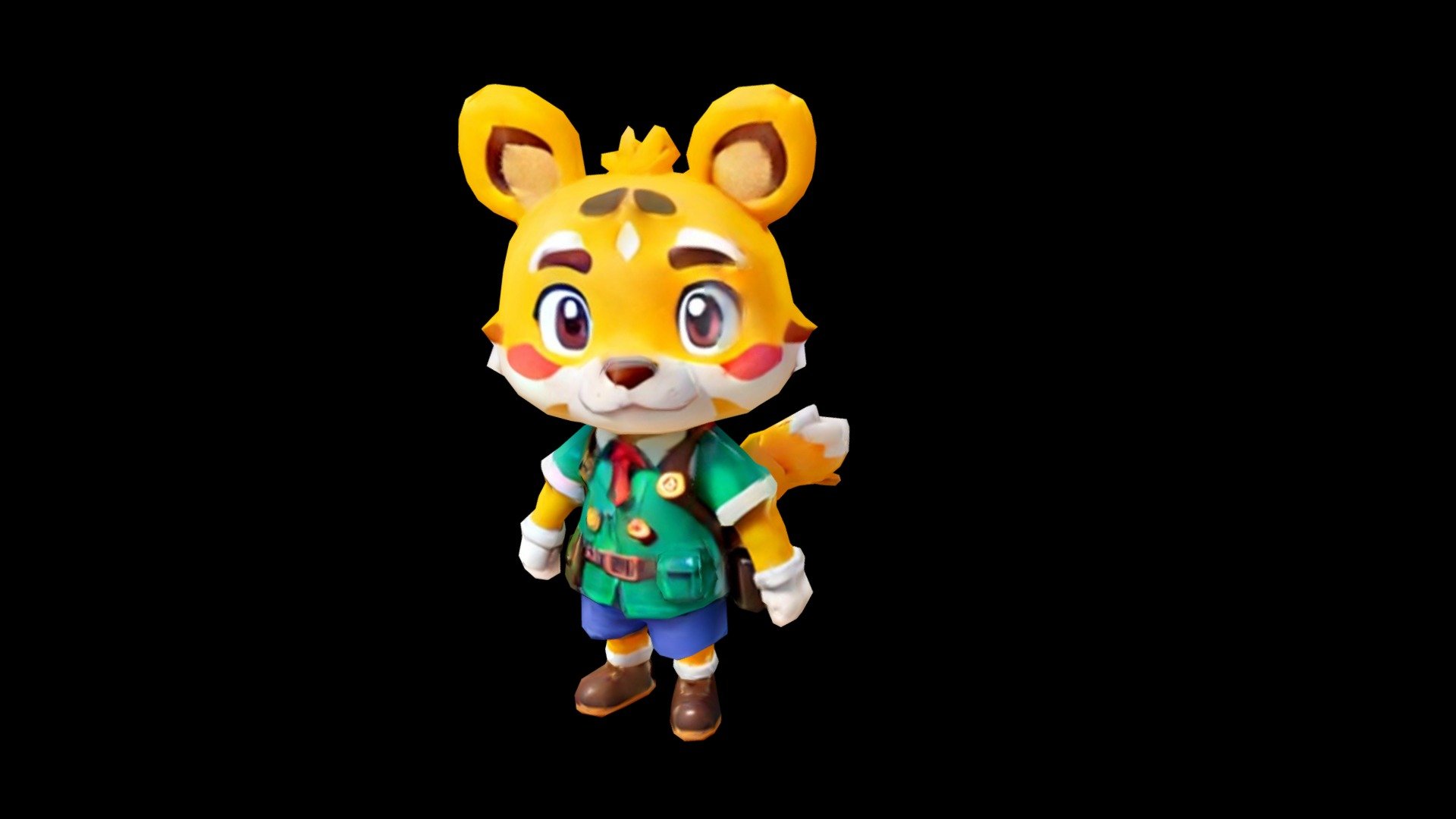 A 3D animal crossing character, a fox, is wearin - Download Free 3D ...