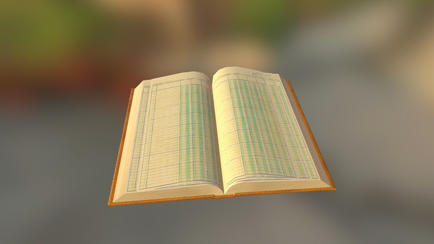 1920's Hotel Leather Ledger - Download Free 3D model by Nicholas Record ...