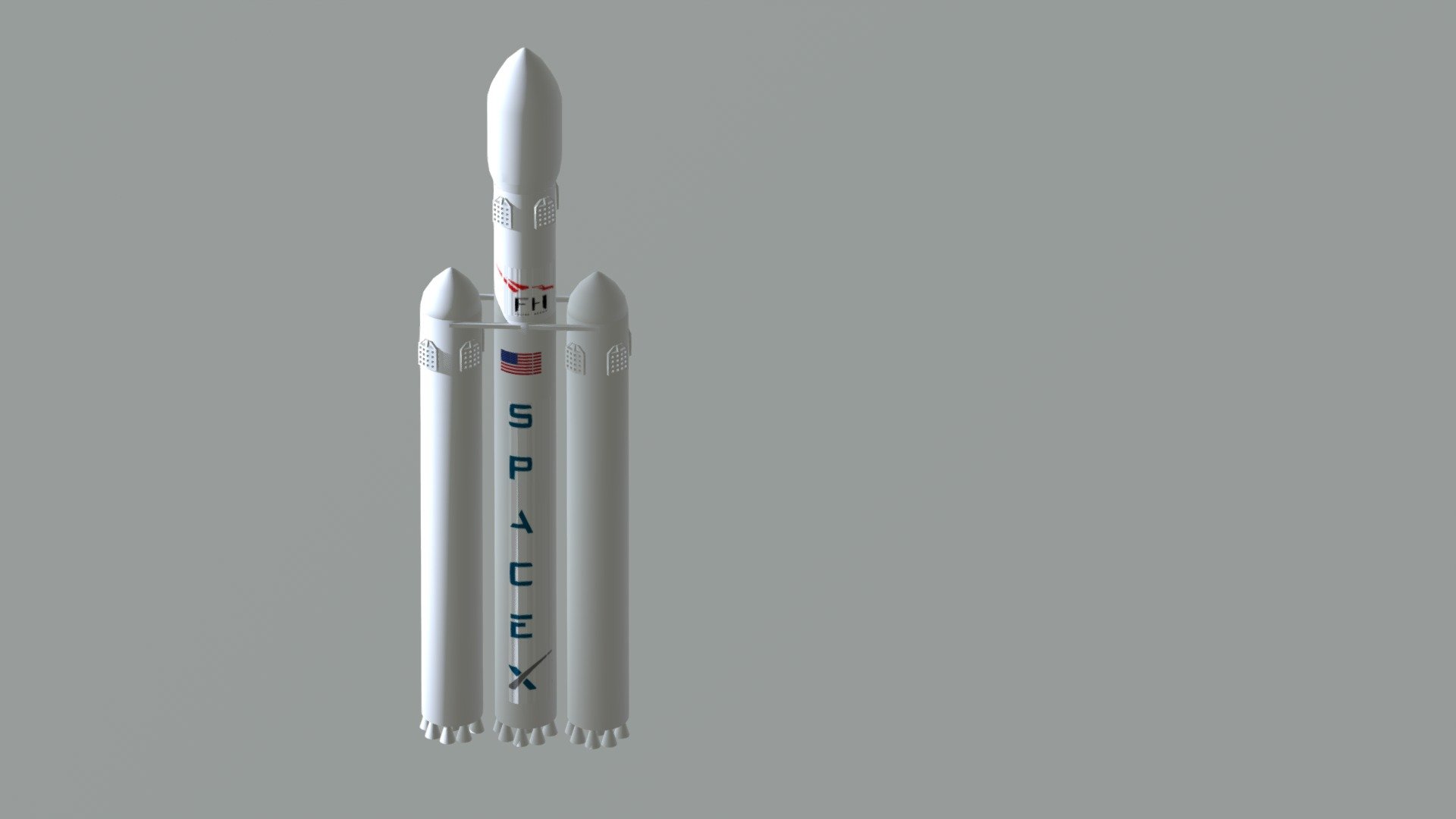Falcon Heavy - 3D model by JamesChester [fdf189f] - Sketchfab