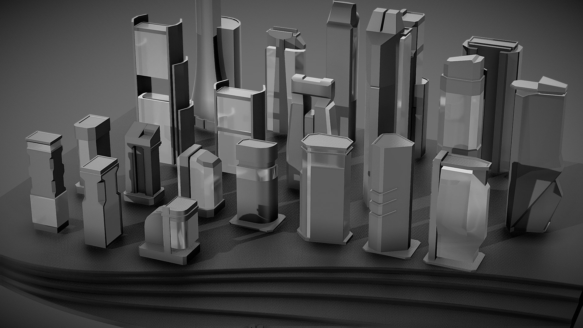 Mockup Buildings for Maquette / Prototyping - Buy Royalty Free 3D model ...