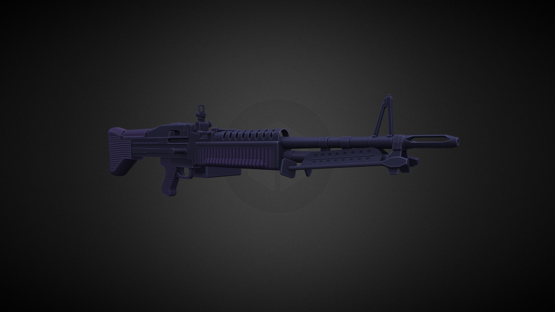 Low-Poly Machine gun M60 - 3D model by artliho (@artlihomail) [fdf2d21 ...