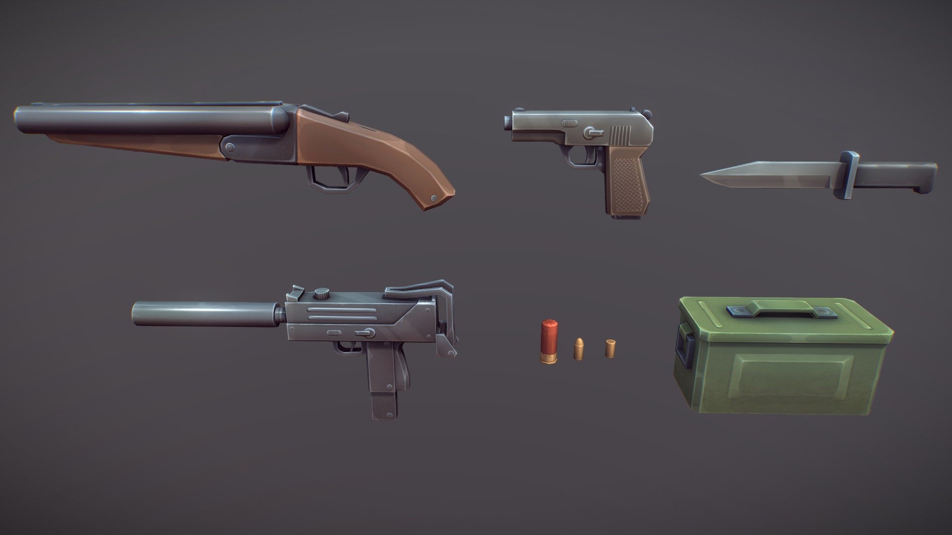 Weapon Pack - Download Free 3D model by rudolfs [fdf4611] - Sketchfab