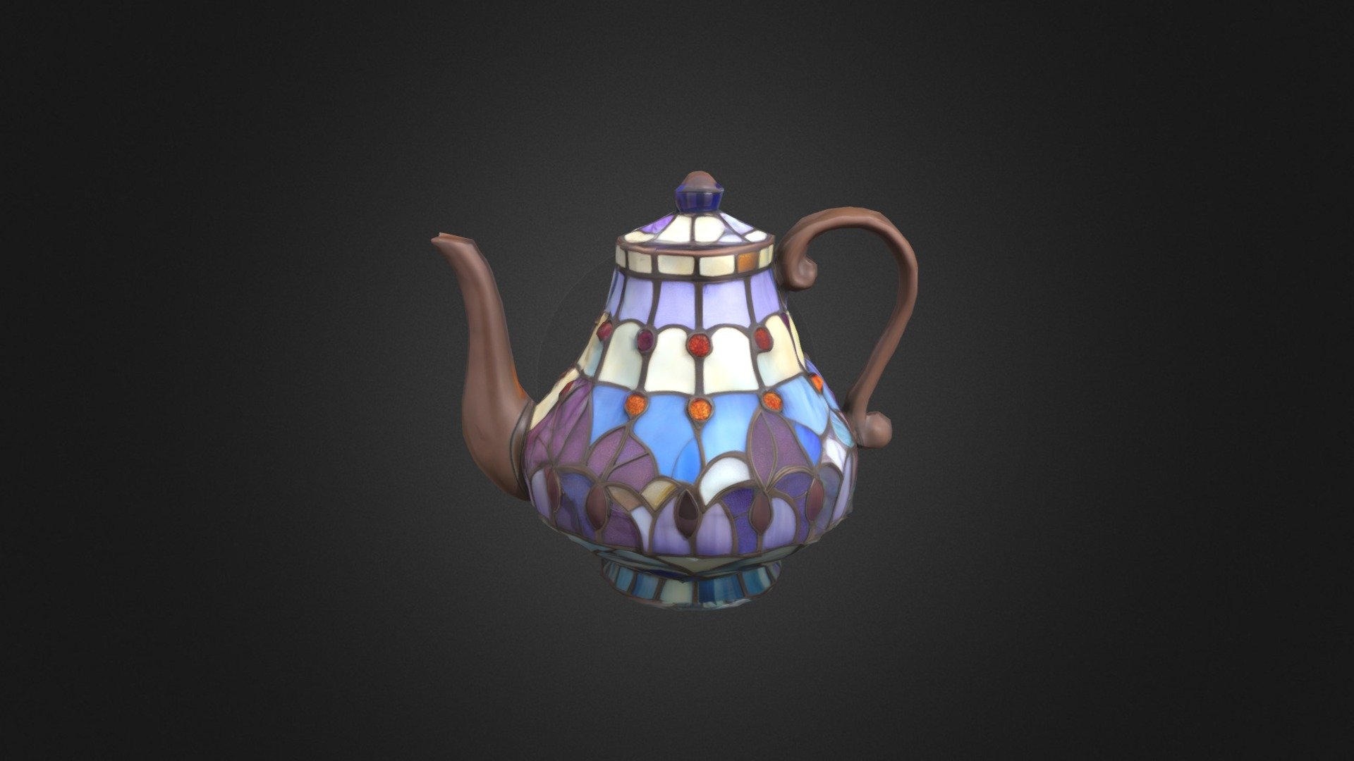 Stained Glass Teapot - Download Free 3D model by ghostmachinesing ...