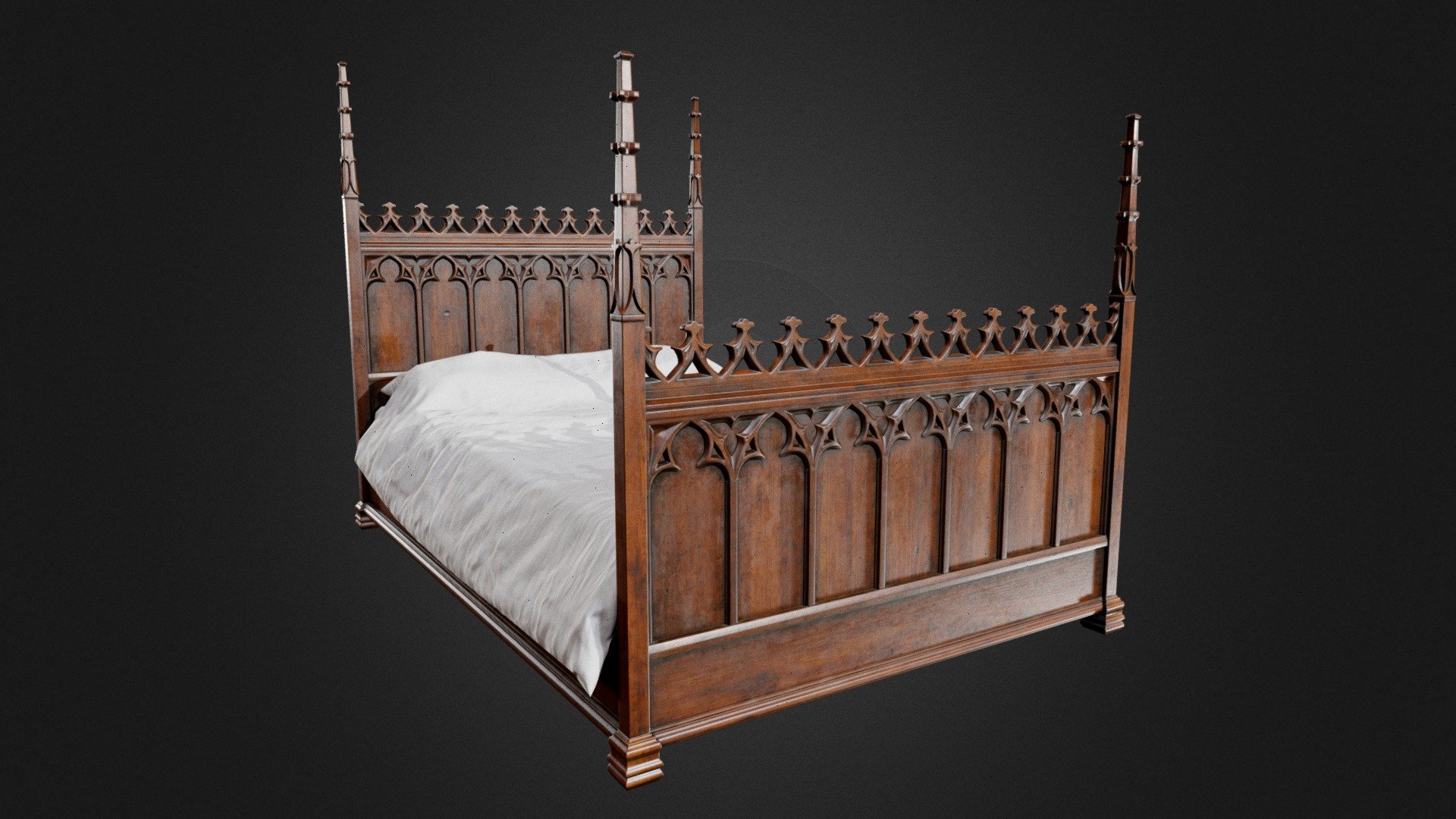 Gothic Bed - Buy Royalty Free 3D model by Moonglade (@Moonglade_inc ...