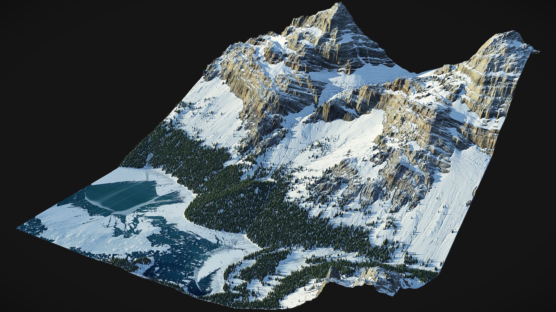 Mountain Lake Part - (World Machine) - Download Free 3D model by ...