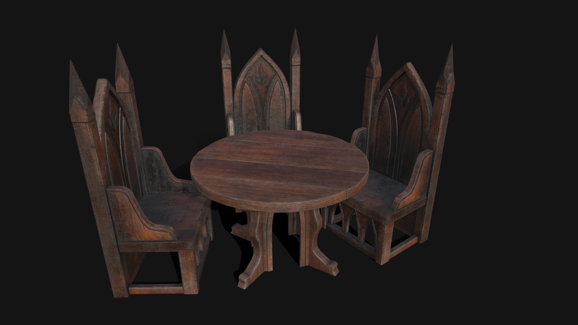 Gothic Church Chair and Table - Buy Royalty Free 3D model by Clockwork ...