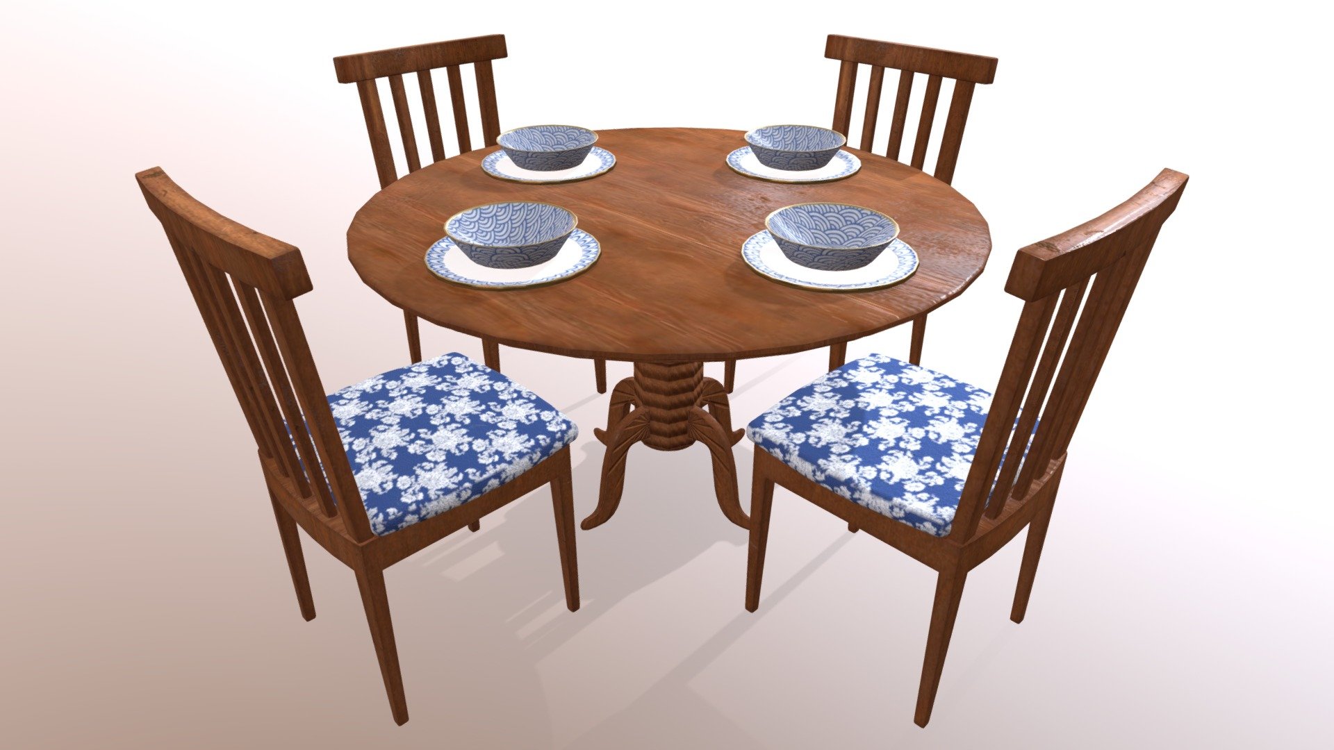 Dining Table Set - 3D model by SierraChase [fe01cb2] - Sketchfab