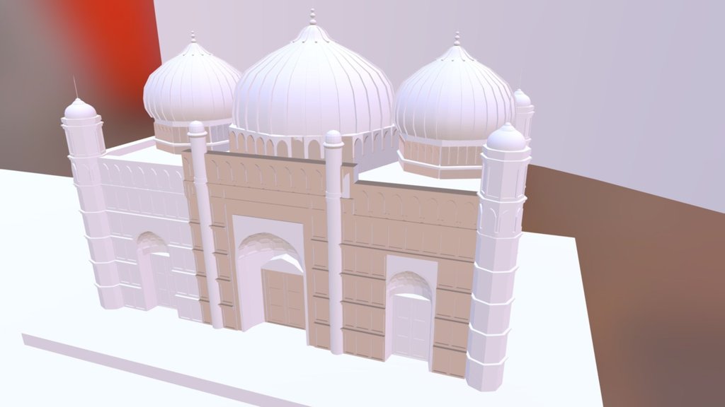Lalbagh Fort Mosque - Download Free 3D model by talatmahmud ...
