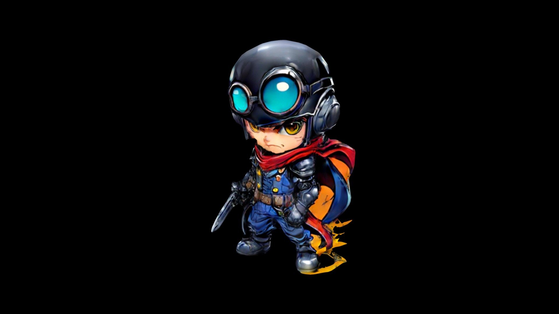 An illustration of a chibi character wearing a h - Download Free 3D ...