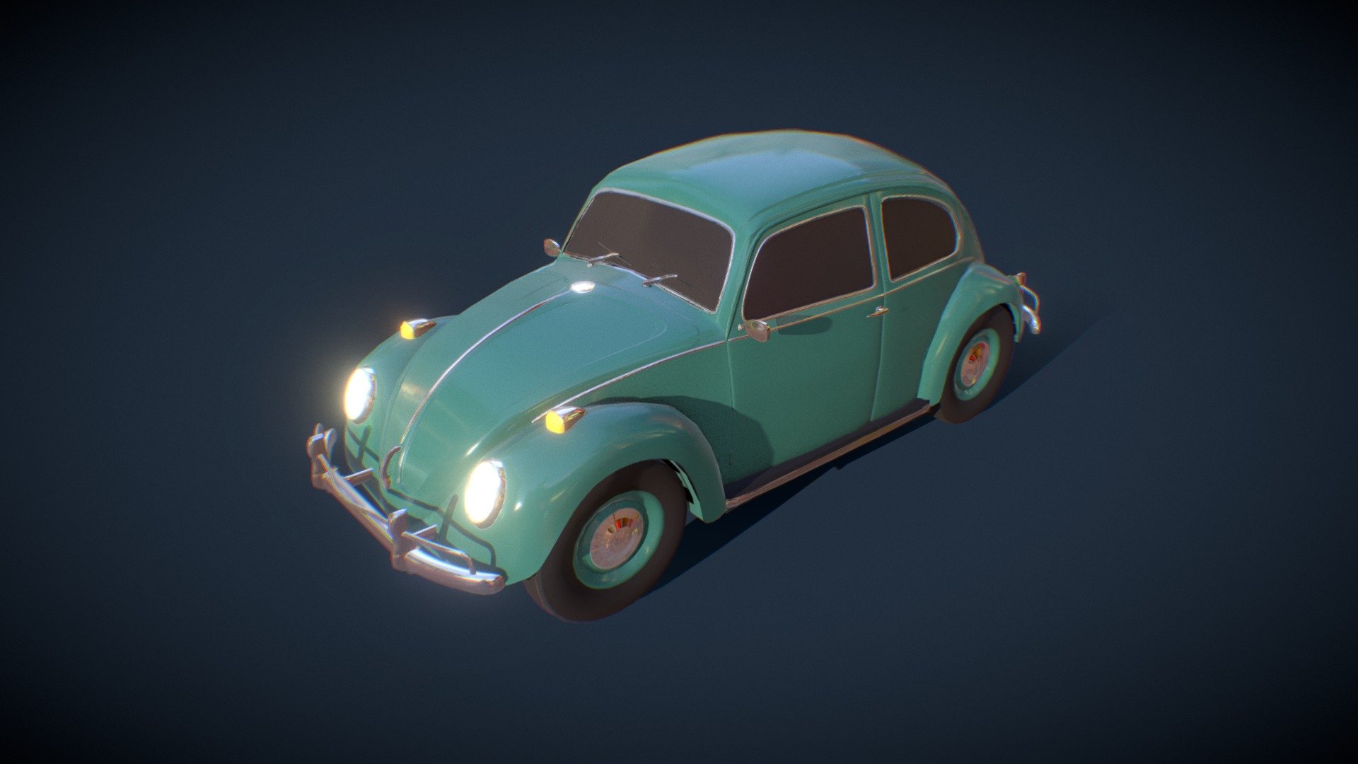 '60S Volkswagen Beetle - 3D model by Virginia Vidonis (@virginiavidonis ...