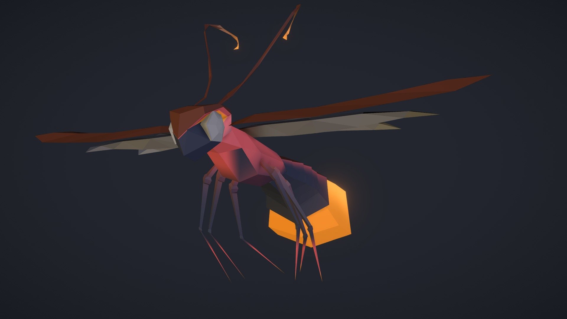 Low-poly Firefly - Stylized - Download Free 3D model by Teshe [fe25f86 ...