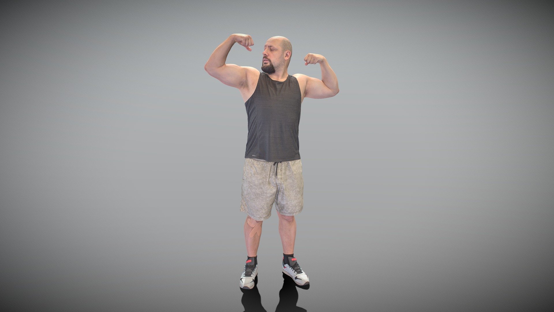Sporty man demonstrating muscles 408 - Buy Royalty Free 3D model by ...
