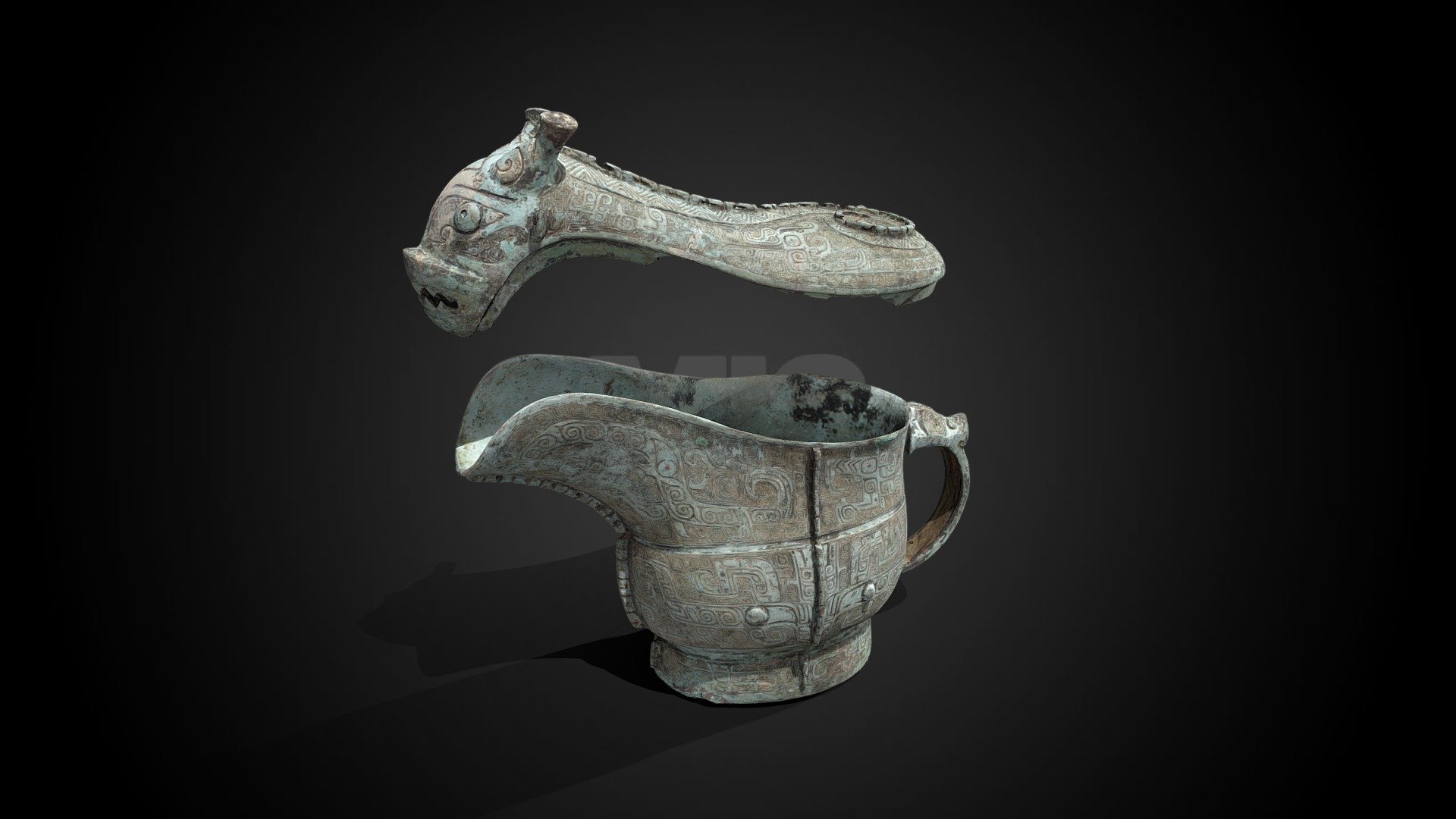 Annotated gong wine vessel, late 13th c BCE - Download Free 3D model by ...