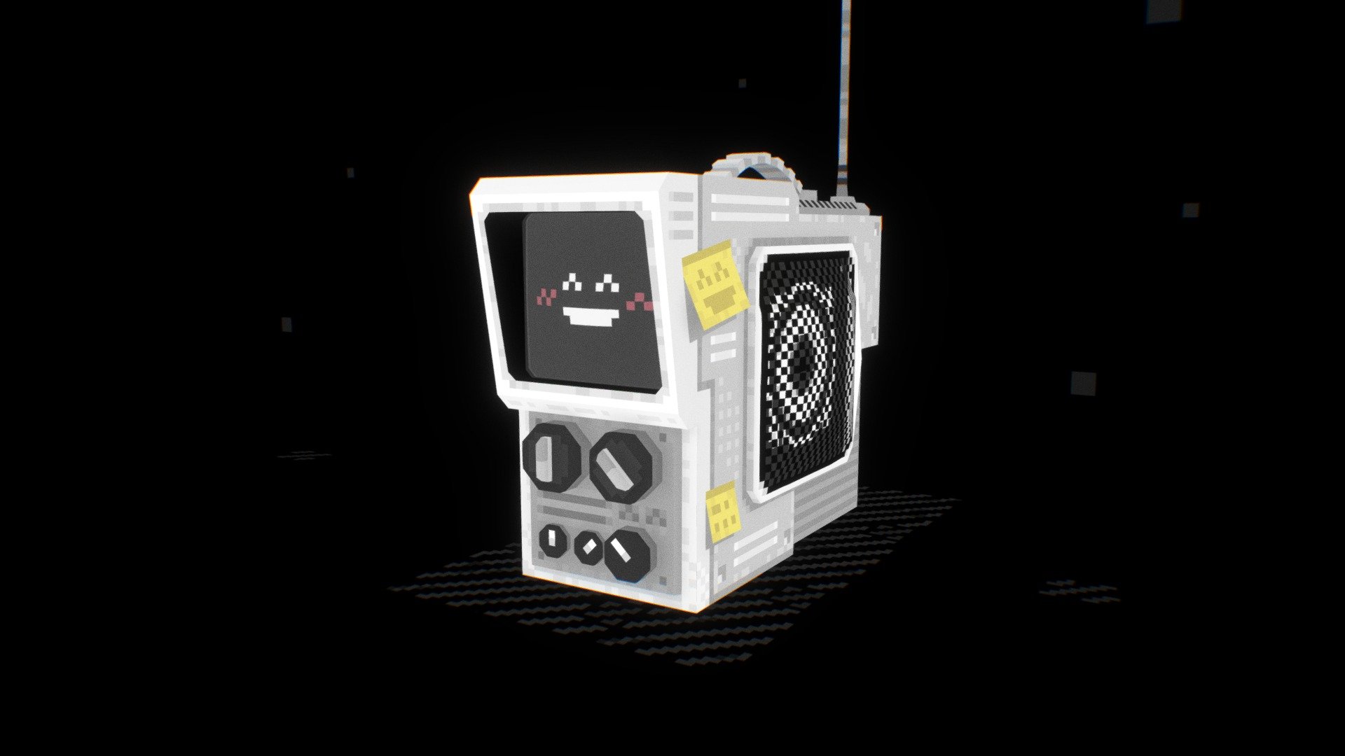 Vintage Hitachi Portable TV - 3D model by tsunaki [fe2d4e8] - Sketchfab