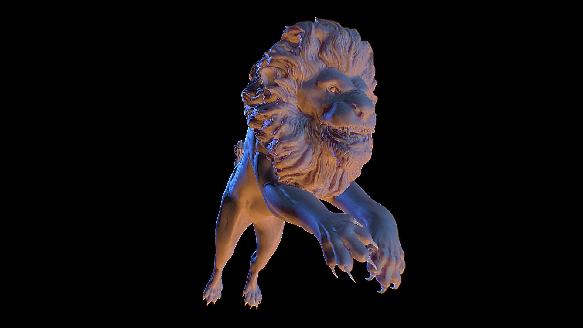 Lion Pouncing - 3D model by Josh.Hatfield [fe30c24] - Sketchfab