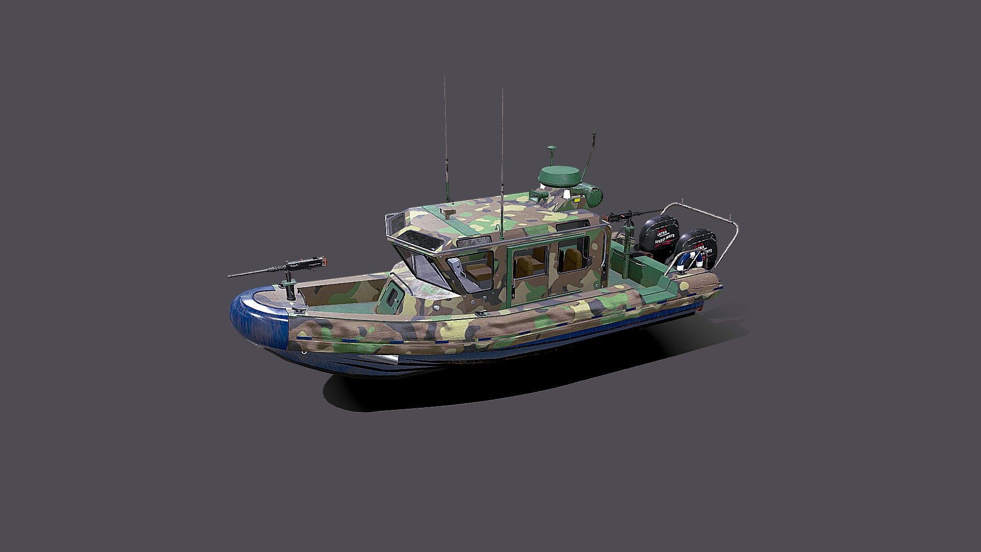 Patrol Boat Low-poly PBR - Buy Royalty Free 3D model by MaX3Dd [fe35b3f ...