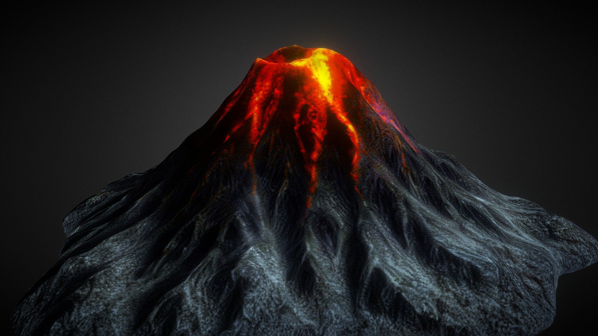 Vulcão em erupção - Erupting volcano - Download Free 3D model by Walter ...