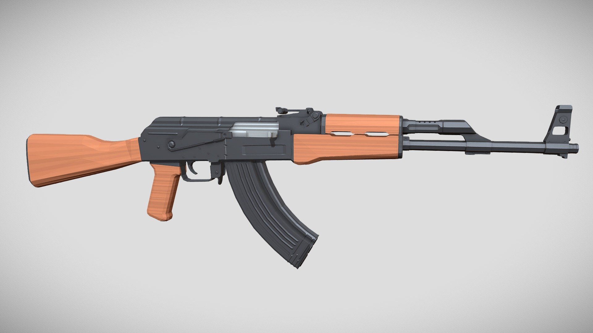Low-poly AK-47 - 3D model by reizer [fe39eac] - Sketchfab
