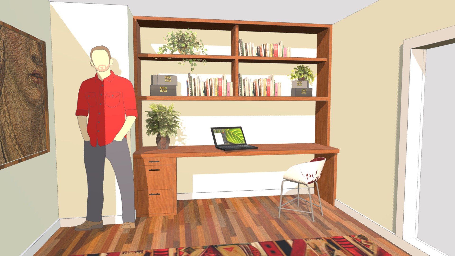 Office with shelves v3 - 3D model by Faith Teel (@faithteel) [fe3e987 ...