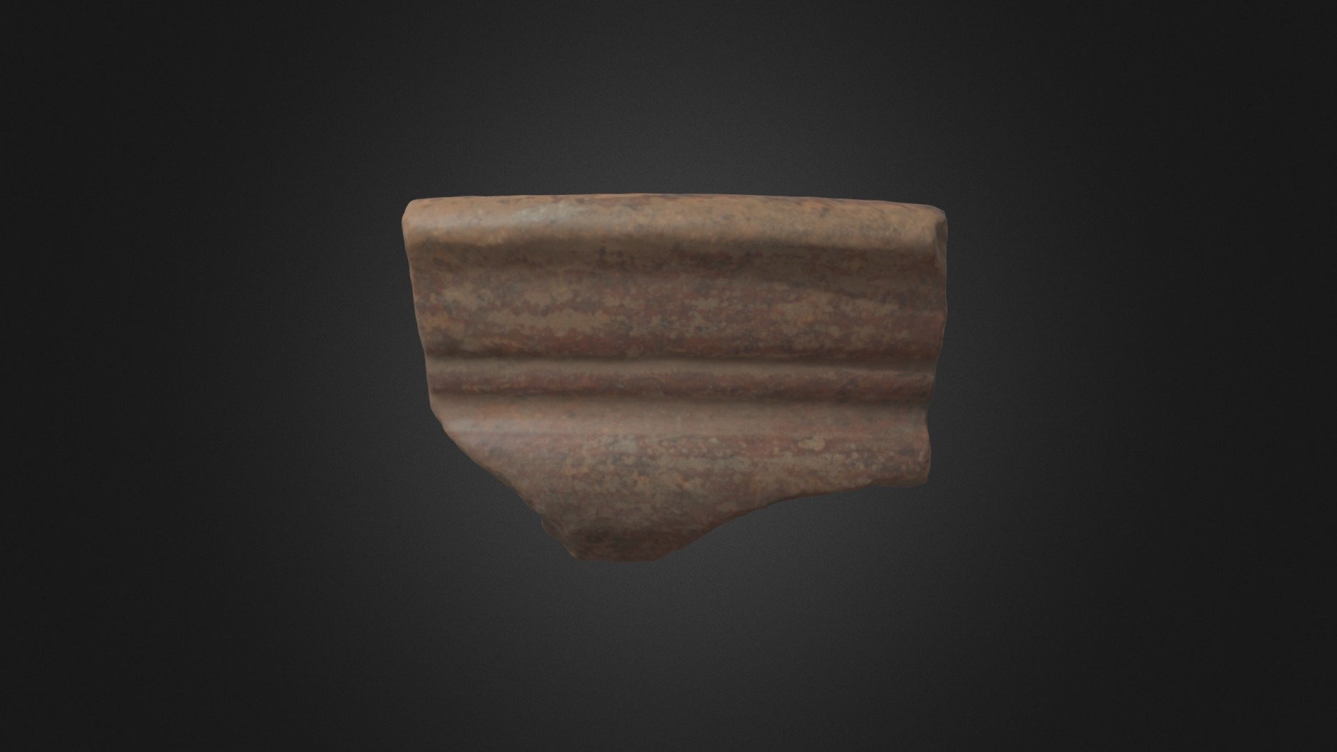 Red-Slipped and Burnished Carinated Bowl Sherd - 3D model by Edom ...