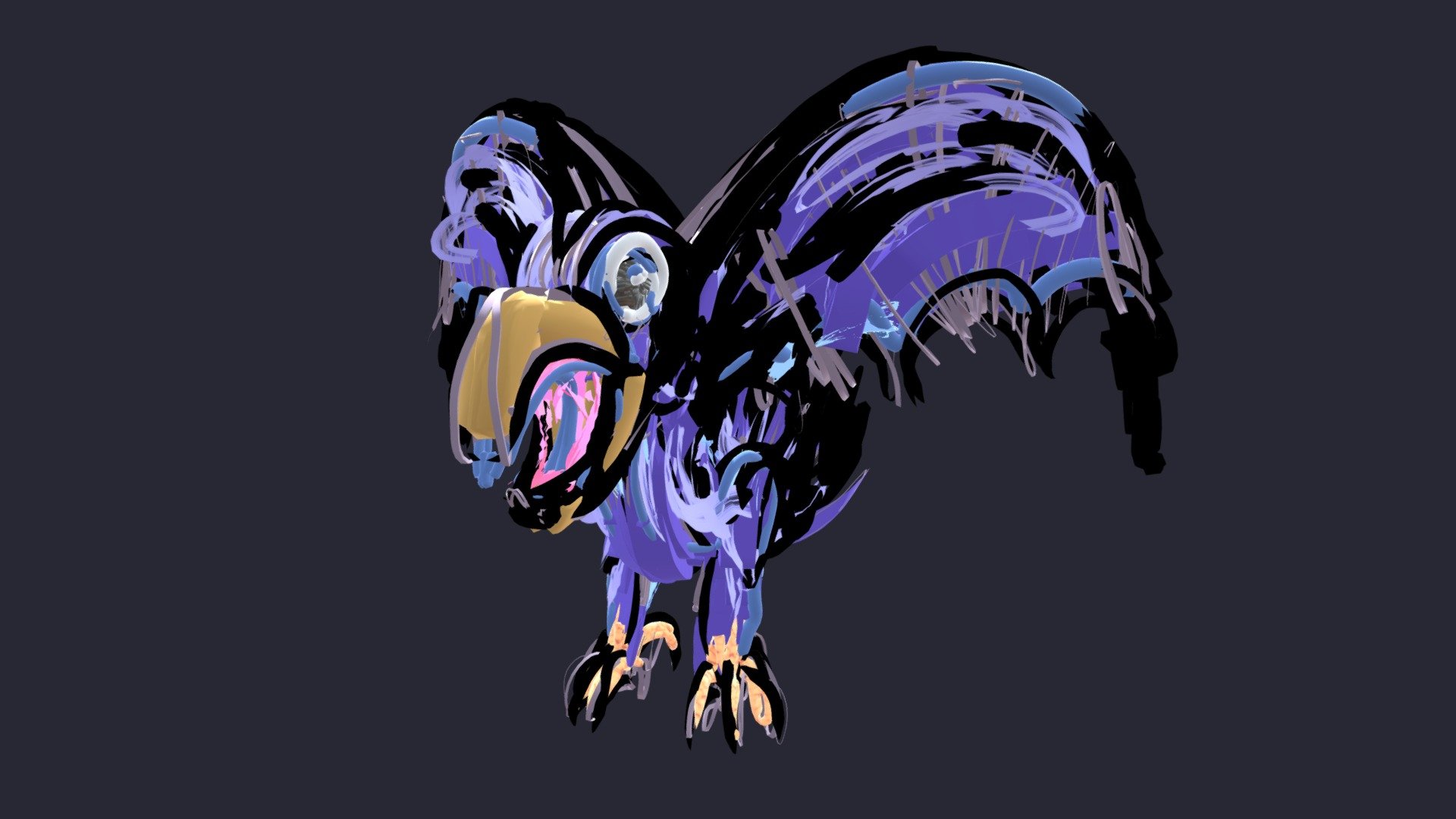 Purple Bird - Download Free 3D model by n1ckfg [fe54137] - Sketchfab