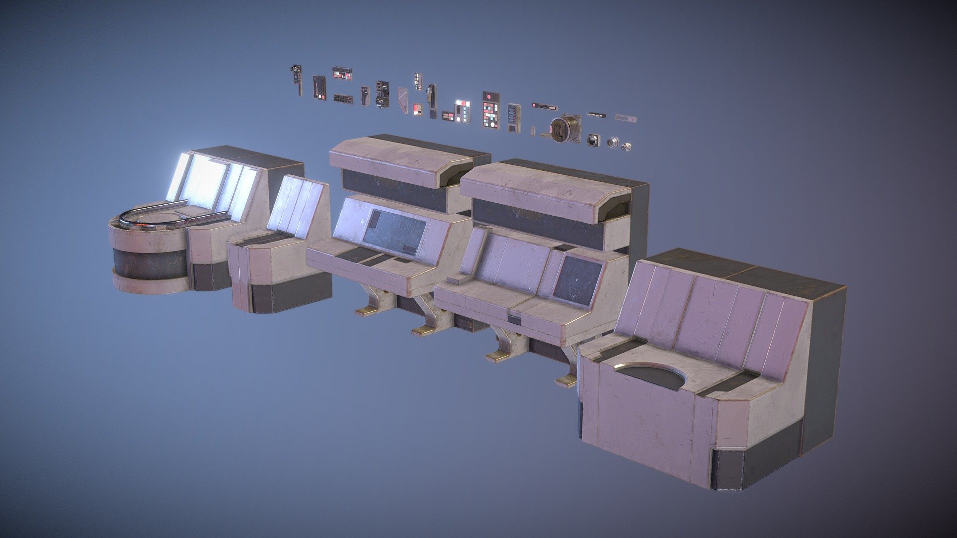 Sc-Fi Computer Console Kit - 3D model by rickknox3d [fe55b14] - Sketchfab