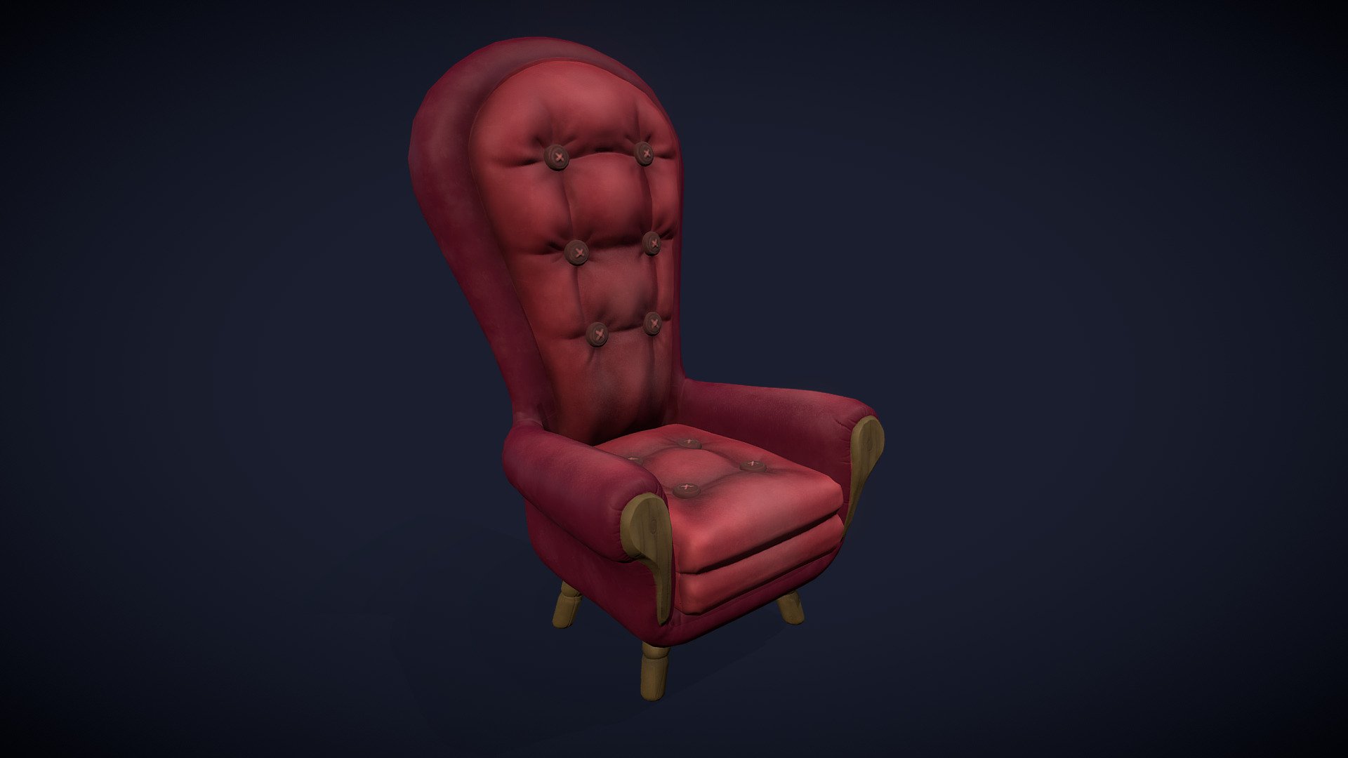 Stylized worn armchair - 3D model by lottakar [fe6063a] - Sketchfab