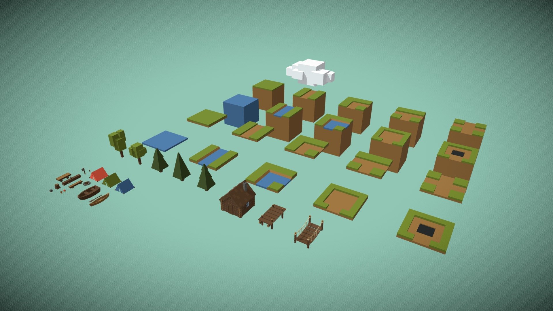 Low poly Forest environment package - Download Free 3D model by ...