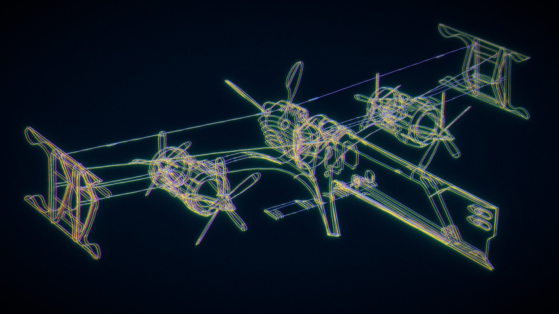 Airplane with CMY(K) line - 3D model by sy-kim [fe74659] - Sketchfab
