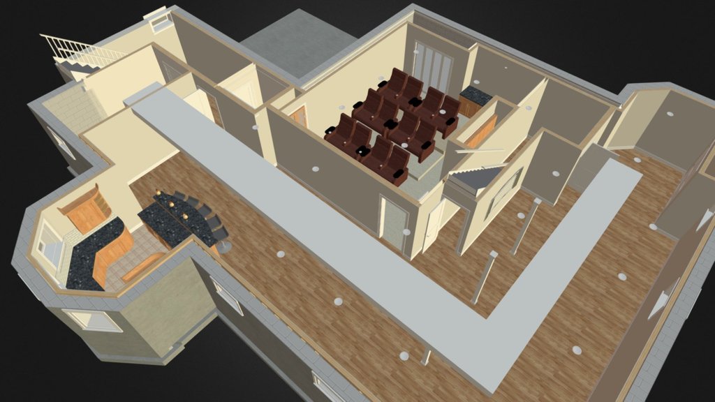 Custom Basement Design - 3D model by gnbuilders [fe761ff] - Sketchfab