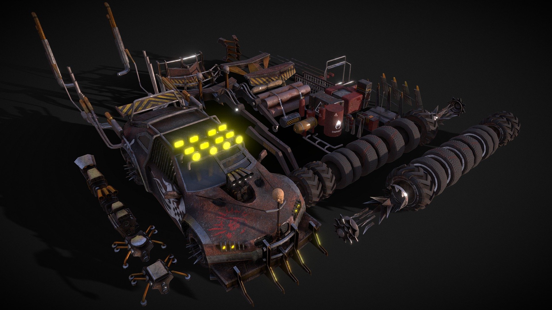 Apocalyptic Car 01 Modular Pack - 3D model by Havolk [fe7e378] - Sketchfab