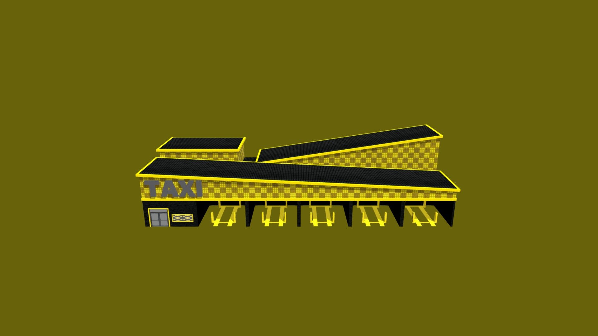 Modern Taxi Depot - Download Free 3D model by Cruft (@cruft42) [fe8c611 ...