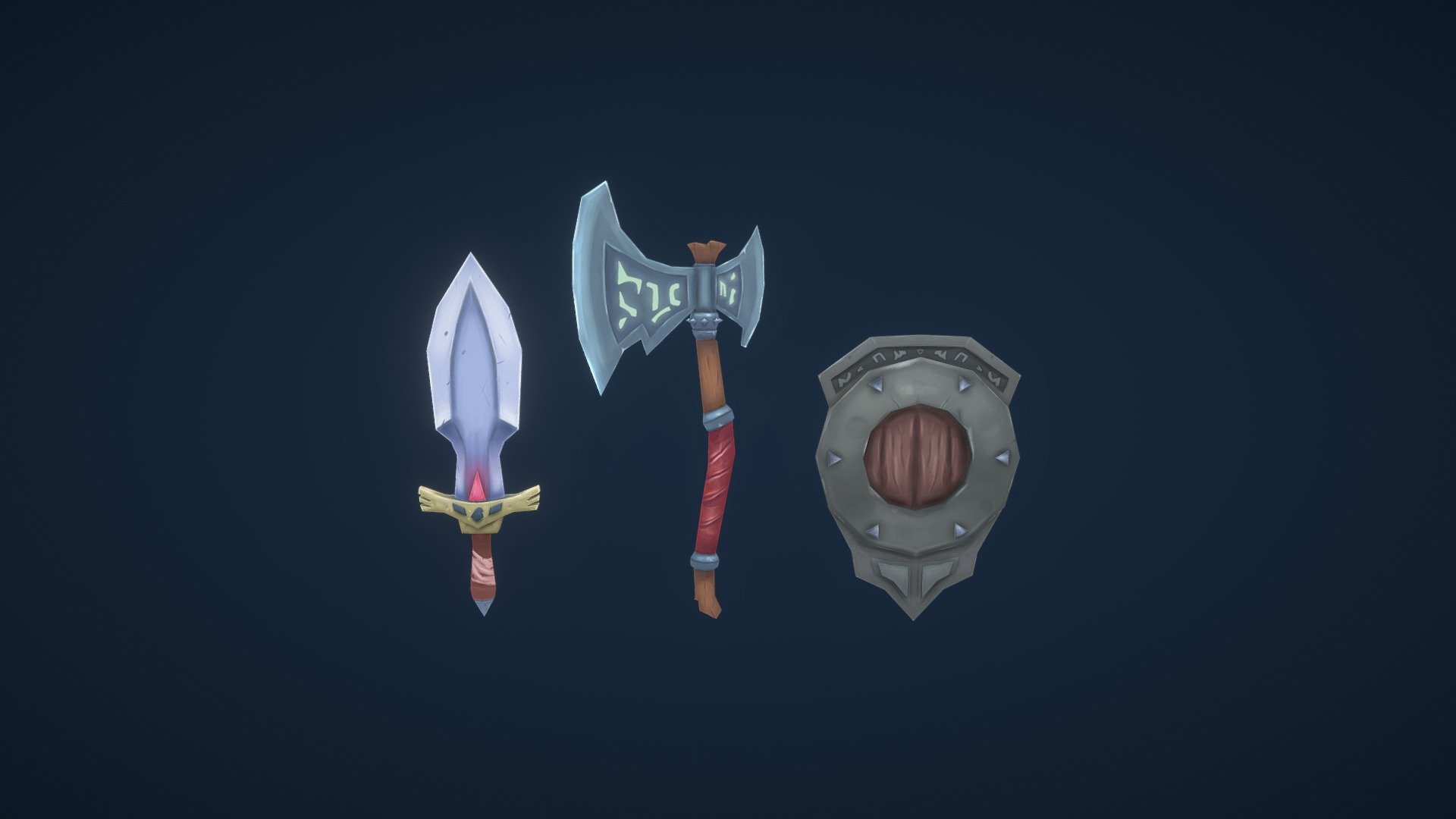 Low-poly handpainted Weapon Props - Download Free 3D model by ...