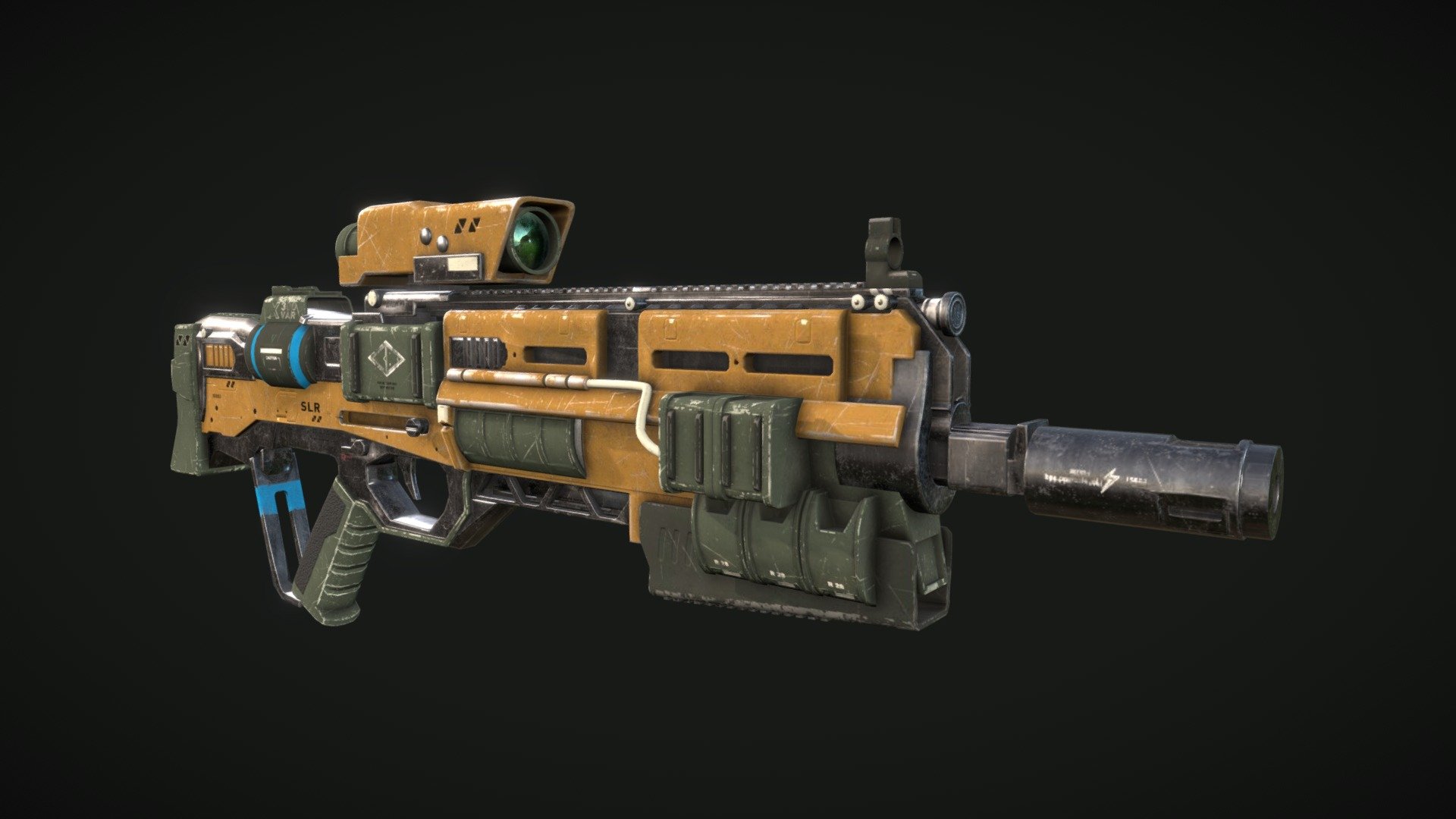 Futuristic Rifle - 3D model by David Väson (@david_vason) [fe9143f ...