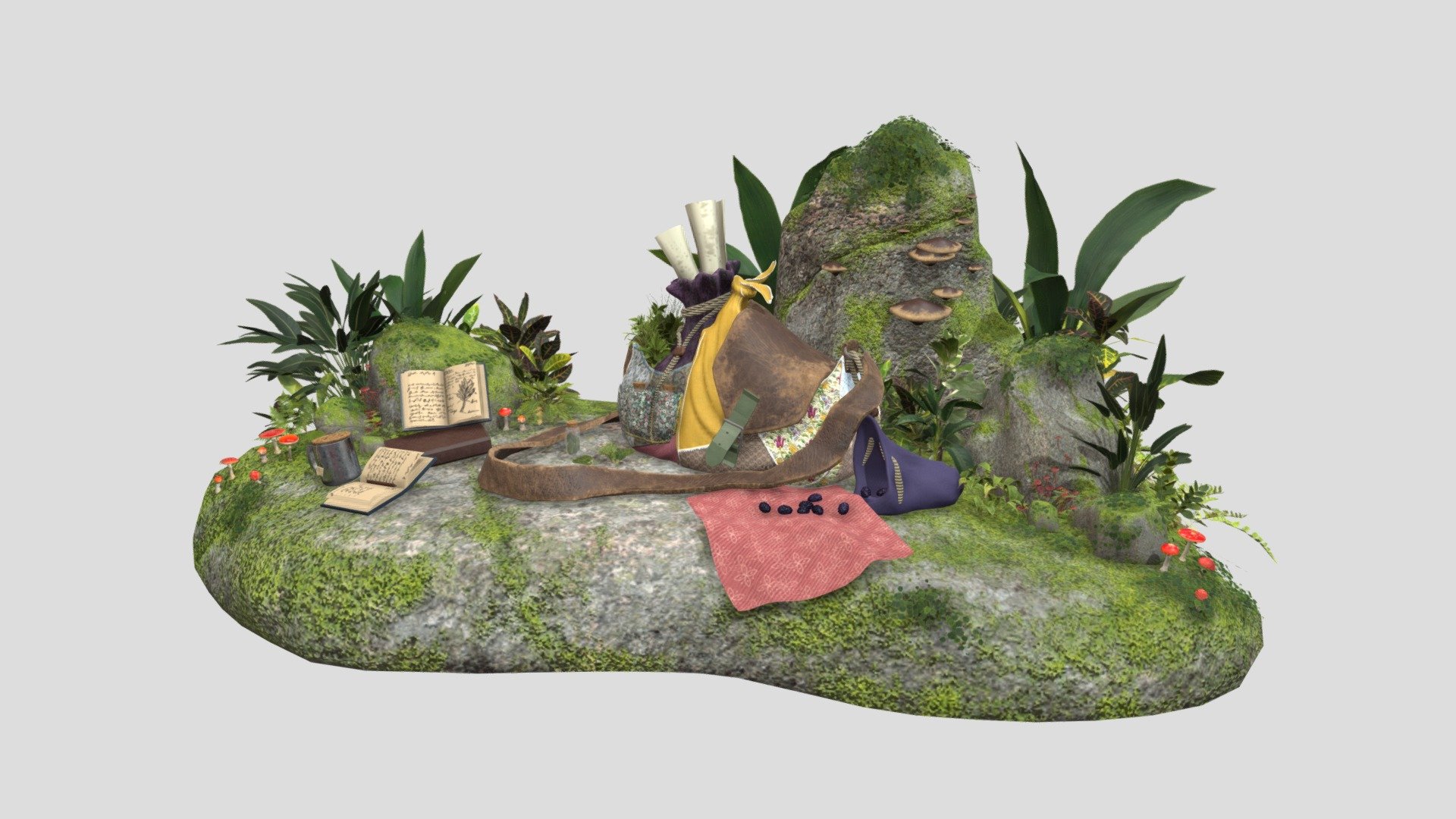 Herbalist's Foraging Kit - 3D model by ariavoli [fe91df7] - Sketchfab